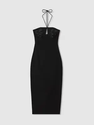 Rachel Gilbert Embellished Bodycon Midi Dress