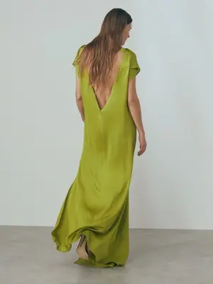 ATELIER Eloise Italian Satin High-low Mini Dress