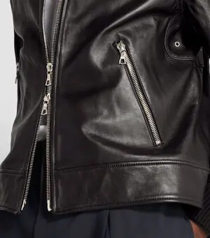 Officine Générale Grained Leather Layvin Bomber