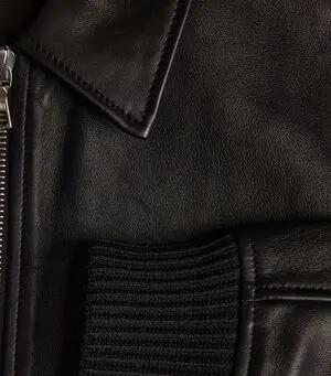 Officine Générale Grained Leather Layvin Bomber