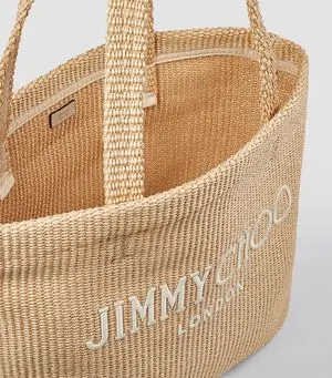 JIMMY CHOO Beach Woven Tote - White