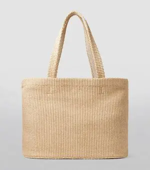 JIMMY CHOO Beach Woven Tote - White