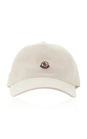 Moncler Cotton Gabardine Baseball Cap - White