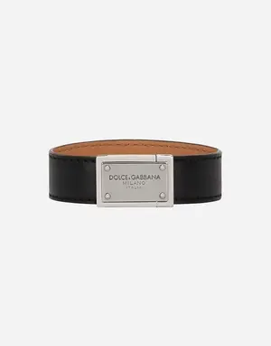Dolce & Gabbana Calfskin Band Bracelet - Black