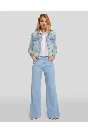 7 For All Mankind Linen Lotta Jean In Capri