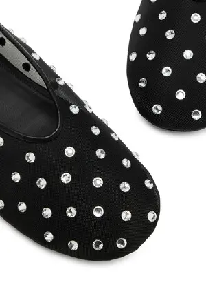 Khaite Marcy Crystal-embellished Ballet Flats - Black