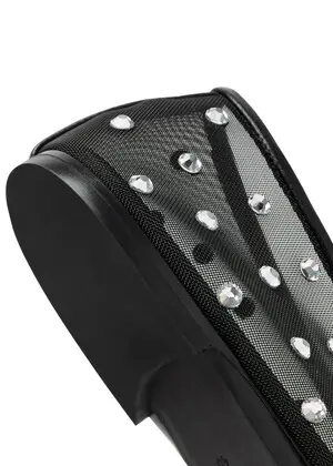 Khaite Marcy Crystal-embellished Ballet Flats - Black