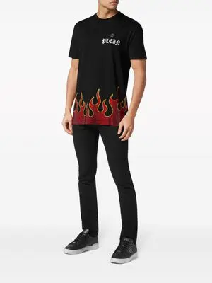 Philipp Plein Flame-print Cotton T-shirt