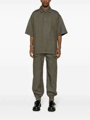 Alexander McQueen Embroidered-logo Denim Polo Shirt
