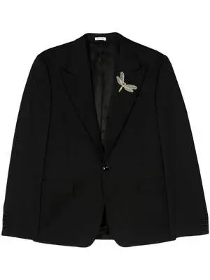 Alexander McQueen Embroidered-motif Single-breasted Blazer