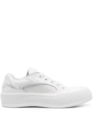 Alexander McQueen Embossed Logo Leather Sneakers