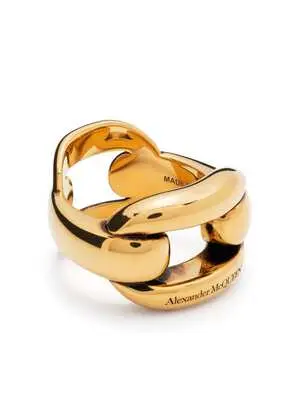 Alexander McQueen Logo-engraved Chunky Ring