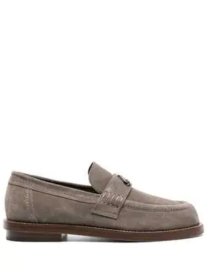 Alexander McQueen Seal-plaque Suede Loafers