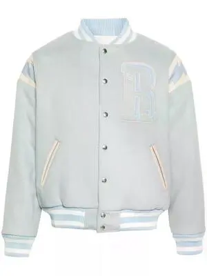 Rhude Lightning Wool-blend Varsity Jacket - Blue