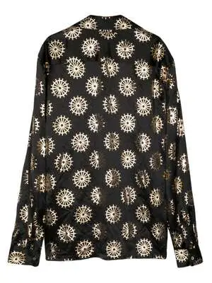 EDWARD CRUTCHLEY Metallic-print Silk Shirt