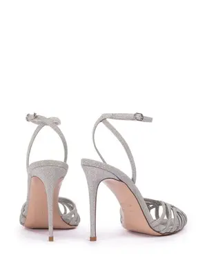 LE SILLA Embrace Glitter Stiletto Sandals - Silver