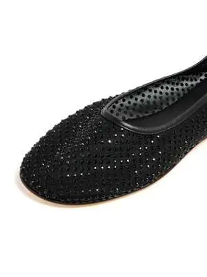 Dear Frances Balla Crystal Ballerina Shoes - Black