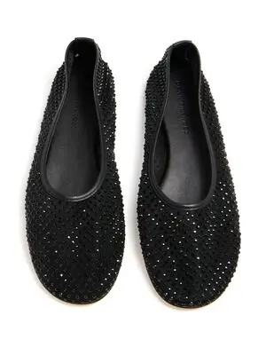 Dear Frances Balla Crystal Ballerina Shoes - Black