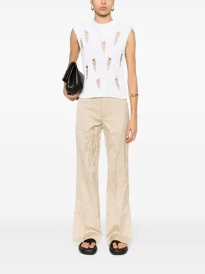 Gauchère Distressed Cotton Vest - White