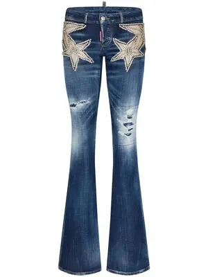 Dsquared2 Crystal-embellished Star-appliqué Jeans