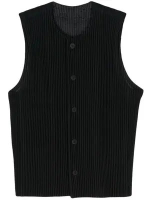 Issey Miyake Tailored Pleats 1 Waistcoat - Black