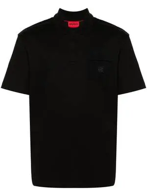 Hugo Appliqué-logo Cotton Polo Shirt - Black