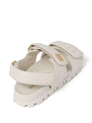 Miu Miu Matelassé Sandals - Neutrals