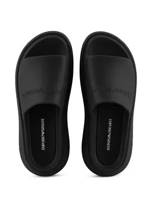 Emporio Armani Logo Flatform Slides