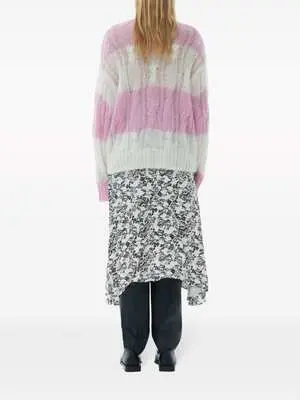 GANNI Striped Cable-knit Jumper