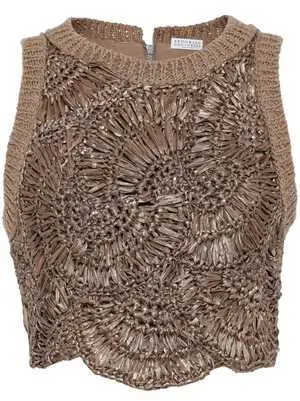 Brunello Cucinelli Opera Embellished Knitted Top
