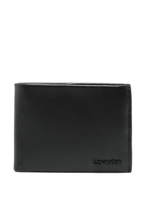 Calvin Klein Logo-lettering Leather Wallet - Black