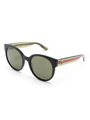Gucci Interlocking G Round-frame Sunglasses - Green