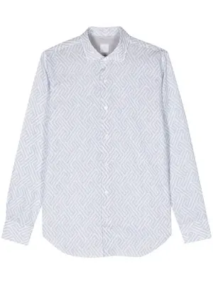 Eleventy Geometric-print Button-up Shirt