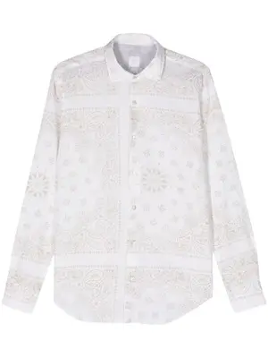 Eleventy Paisley-print Button-up Shirt