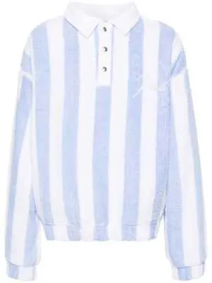Rhude Striped Loop Terry Polo Shirt