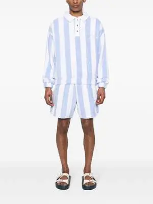 Rhude Striped Loop Terry Polo Shirt