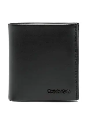 Calvin Klein Logo-lettering Leather Wallet - Black