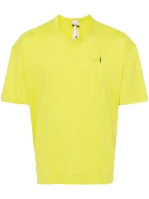 TEN C Logo-embroidered Cotton T-shirt - Green
