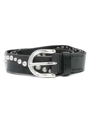Our Legacy Star Fall Leather Belt - Black