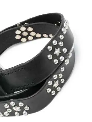 Our Legacy Star Fall Leather Belt - Black