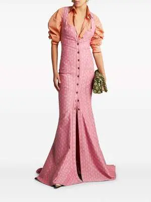 Etro Patterned-jacquard Cotton Gown