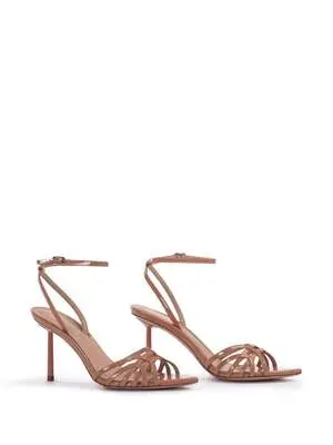 LE SILLA Bella 80mm Patent-leather Sandals - Neutrals