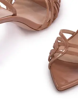 LE SILLA Bella 80mm Patent-leather Sandals - Neutrals