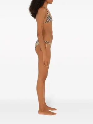 Burberry Checked Halterneck Bikini Top - Neutrals