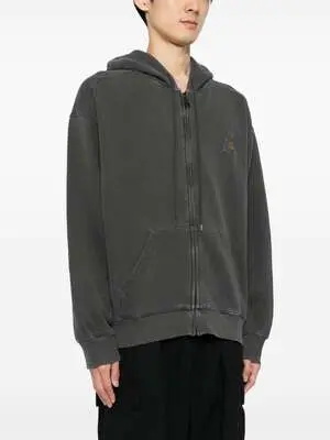 Carhartt Work In Progress Logo-appliqué Zip-up Hoodie - Grey