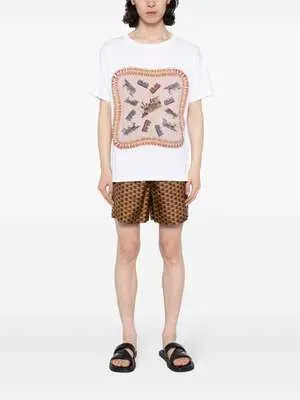 Bally Pennant-print Silk Shorts