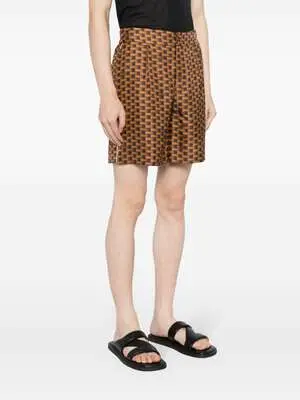 Bally Pennant-print Silk Shorts