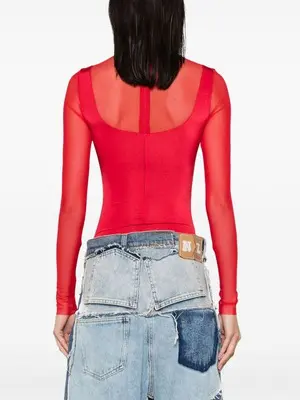 ATU BODY COUTURE Semi-sheer Bodysuit - Red
