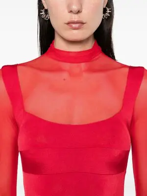 ATU BODY COUTURE Semi-sheer Bodysuit - Red