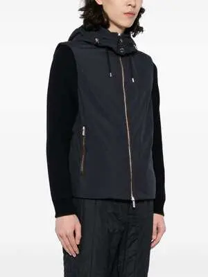 MOORER Contrasting Hooded Jacket
